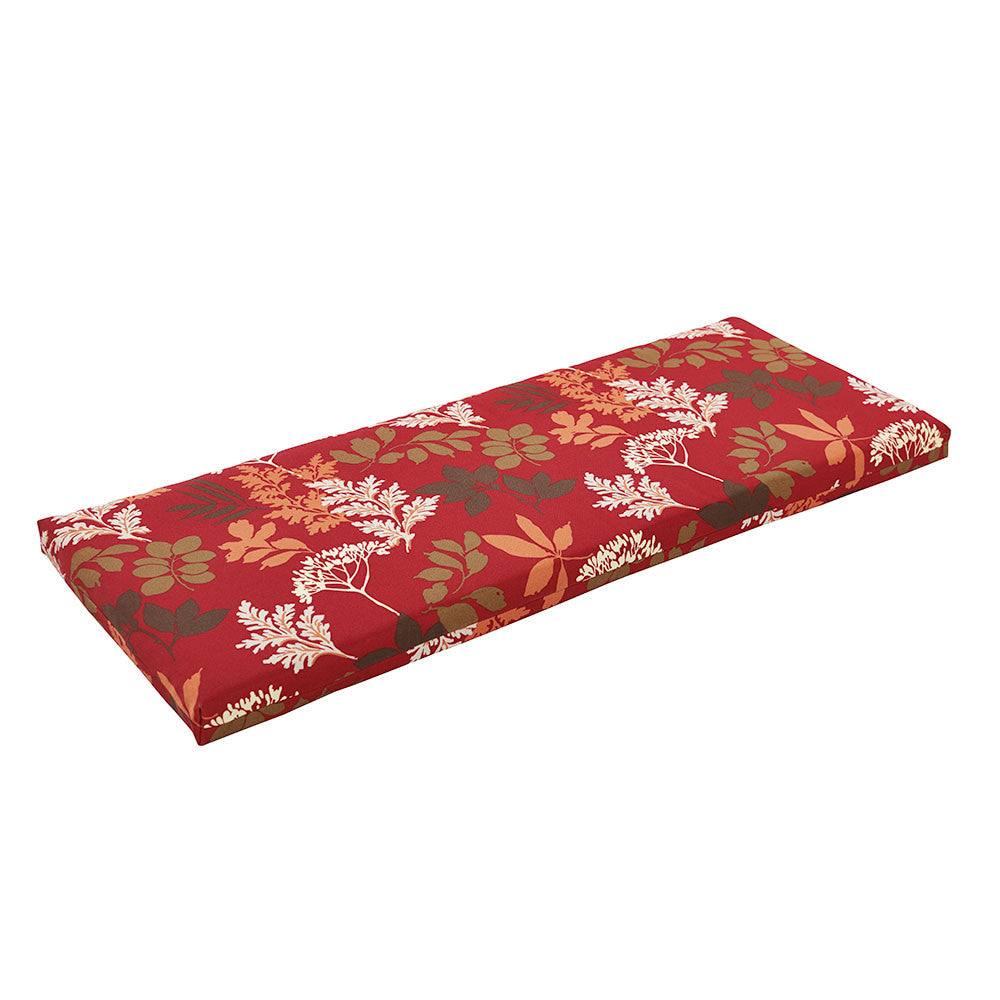 Red/Brown Floral Bench Cushion | Bossima Outdoor Furniture